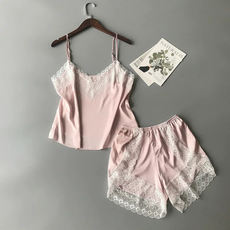 Cute Satin Lace Lingerie Set – SammisFantasy